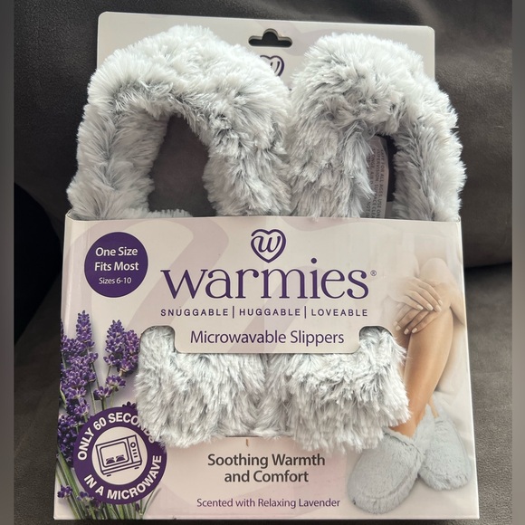 Shoes | Nwt Marshmallow Gray Microwavable Warmies Slippers | Poshmark